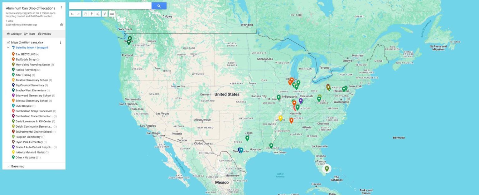 View can recycling locations on map | Recycling Society